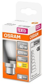 Kapková LED žárovka OSRAM B22d 4W 2 700K matná