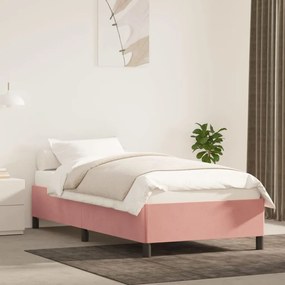 Rám postele růžový 80 x 200 cm samet - Default Title