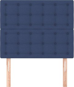 Čelo postele modré 100x5x118/128 cm látkové 3116762