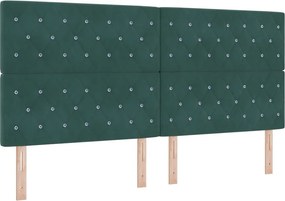 Postel s boxspringem s čelo Tmavě zelená 200 x 200 cm samet 3344471