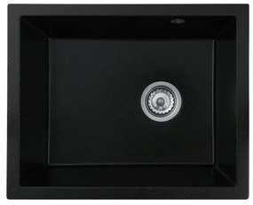 Gamma Decor 5040, 1-komorový granitový dřez 560x460x180 mm, černá se zlatými body, GMA-ZLE000180