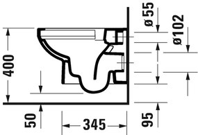 Duravit DuraStyle Basic - Závěsné WC Compact 4,5L, Bílá 2575090000