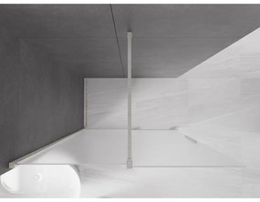 Mexen Velar, sprchová zástěna s posuvnými dveřmi Walk-in 130 x 200 cm, 8mm sklo námraza, broušená ocel, 871-130-000-33-97
