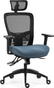 Ergonomická kancelářská židle MERTON - modrá síťovina
