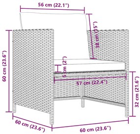 vidaXL Marketos Zahradní pohovka s poduškami černá polyratan