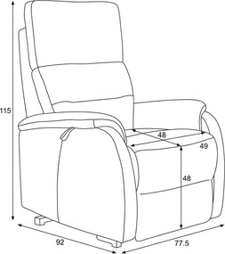 Autronic Polohovací křeslo s elektrickým ovládáním TV-L8904 Barva potahu: Béžová