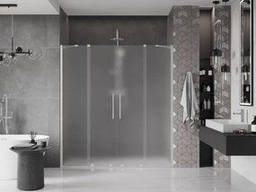 Mexen Velar Duo, posuvné sprchové dveře do otvoru 180 cm, 8mm sklo námraza, broušená ocel, 871-180-000-32-97