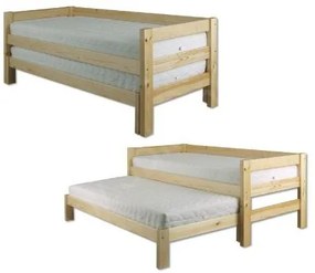 ImportWorld Dřevěná postel 90x200 Clay s přistýlkou (Barva dřeva: Borovice)