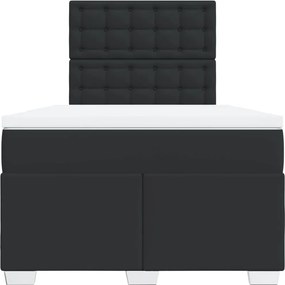 Box spring postel s matrací černá 120x190 cm umělá kůže 3290712