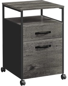 Kancelářská skříňka s kolečky, s otevřenou přihrádkou, se 2 zásuvkami, antracitově šedá černá