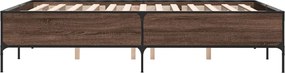 Rám postele hnědý dub 120 x 190 cm kompozitní dřevo a kov 3279821
