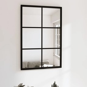 Nástěnné zrcadlo černé 60 x 40 cm kov - Default Title