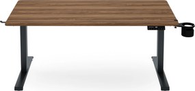 Elektrický stůl s regulací výšky ergonomický antracitový/ořech,1400x700 mm: ARIA