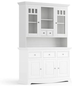 Massive home | Bílý nástavec z masivu Belluno Elegante s bílou deskou
