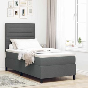 Postel s boxspringem s matrací Tmavě šedá 80 x 200 cm textil 3339267