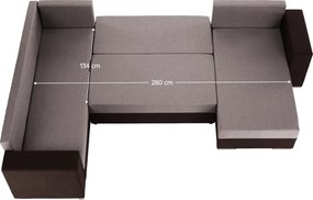 Univerzální sedací souprava, tmavě hnědá/hnědošedá Taupe, BELEN NEW ROH U