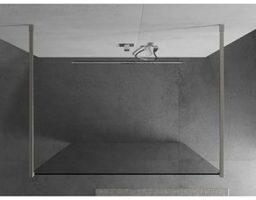 Mexen Kioto, sprchová zástěna Walk-In 135 x 200 cm, 8mm čiré sklo, broušená ocel profil, 800-135-002-97-00