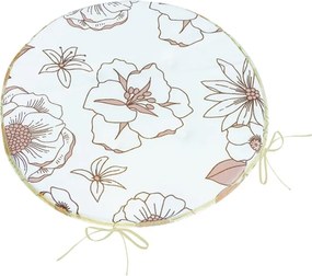 Bellatex Sedák Adéla kulatý hladký průměr 40 cm Květ Lososová,Bílá