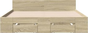 Rám postele se zásuvkami dub sonoma 140x200 cm kompozitní dřevo 3280750