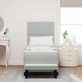 Postel s boxspringem s polštářem Světle šedá 200 x 80 cm samet 3344408