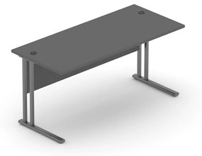 NABYTEK-DESIGNOVY.CZ - BPR16 19 - Kancelářský stůl Komfort, kovová podnož, 160x70x76cm, ořech/šedá