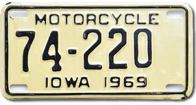 Americká SPZ Iowa 74-220 moto
