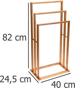 Koupelnový věšák na ručníky BAMBOO, 3 ramenný
