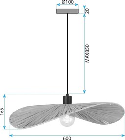 Toolight Toolight, závěsné svítidlo 60cm, 1xE27, APP1831-1CP, černá matná, OSW-00633