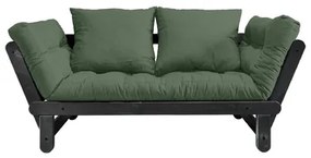 sofa BEAT by Karup - 73*162 cm black (černá) + futon olive green 756