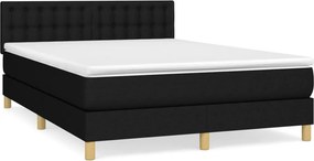 Box spring postel s matrací černá 140x200 cm textil 3140939