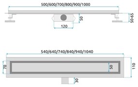 REA-G2501 - Odtokový žlab NEOX 60 cm nerezová ocel