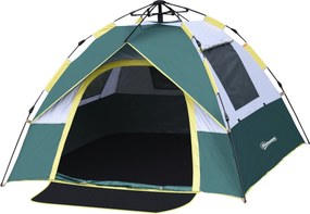 Outsunny Stan pro 3 osoby - Samonat desplející se kopulovitý stan s oknem, taškou na přenášení, háčky, podložkou a vodním sloupcem 1000 mm pro kempov…