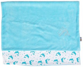 Kaarsgaren Dětská deka světlá aqua delfín Wellsoft bio-bavlna