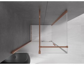 Mexen Velar, sprchový kout s posuvnými dveřmi 120 x 90 cm, 8mm sklo námraza, růžové zlato, 871-120-090-31-55