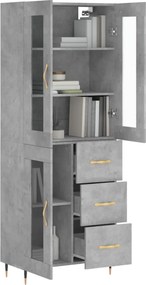 Skříň highboard betonově šedá 69,5x34x180 cm kompozitní dřevo 3198581