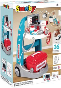 SMOBY Lékařský vozík + dětské lékařské potřeby na baterie Světlo Zvuk sb340207