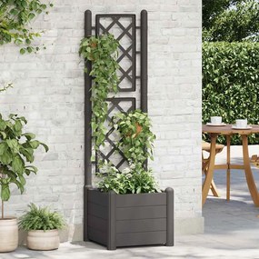Zahradní truhlík s treláží 43 x 43 x 142 cm PP antracitový 313981