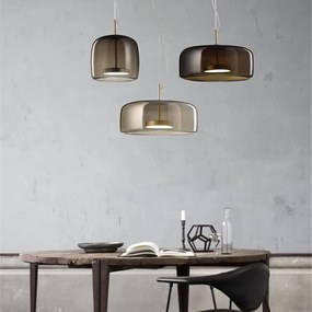 Toolight - LED závěsné svítidlo ze skla Amber APP613-1CP, zlatá, OSW-03895