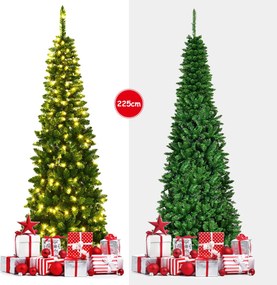 Costway 225 cm vánoční stromek Vysoce kvalitní PVC jehly Vánoční stromek