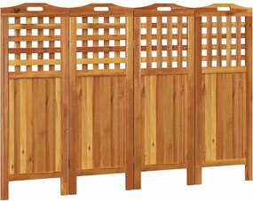 4dílný paraván 162 x 2 x 115 cm masivní akáciové dřevo 318548