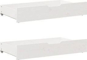 Rám postele se zásuvkami bílý 100 x 200 cm masivní borové dřevo 3301981