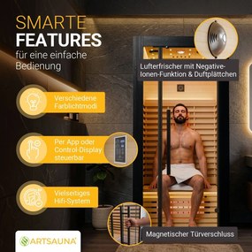 Artsauna Infrasauna Trondheim 90, černá
