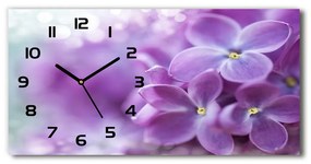 Wallmuralia Moderní skleněné hodiny na stěnu Květy bzu 60x30 cm