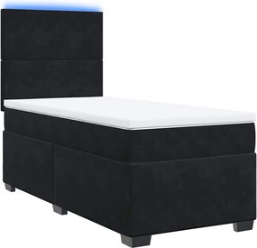 Box spring postel s matrací černá 80 x 200 cm samet 3293058