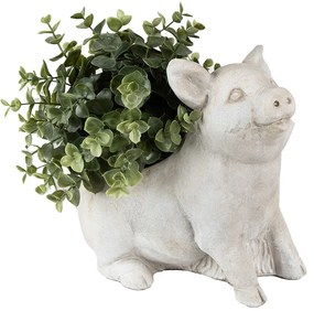 Šedý cementový květináč prasátko Pig - 24*13*20 cm