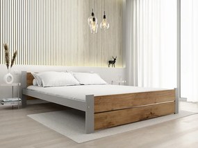Postel IKAROS DOUBLE 180 x 200 cm, dub artisan/šedá Matrace: Matrace Coco Maxi 20 cm, Rošt: Bez roštu
