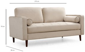 Designová sedačka Jarmaine 175 cm béžová