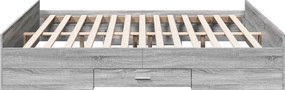 Rám postele se zásuvkami šedý sonoma 200 x 200 cm kompozit 3280270