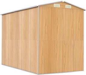 Zahradní kůlna světle hnědá 192x274x223 cm pozinkovaná ocel 3147472