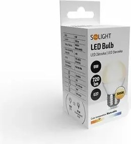 Solight WZ424 LED žárovka miniglobe 8W / E27 / 3000K / 720lm